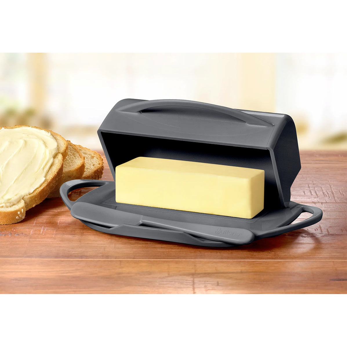Butterie Flip-Top Butter Dish in Gray — Las Cosas Kitchen Shoppe