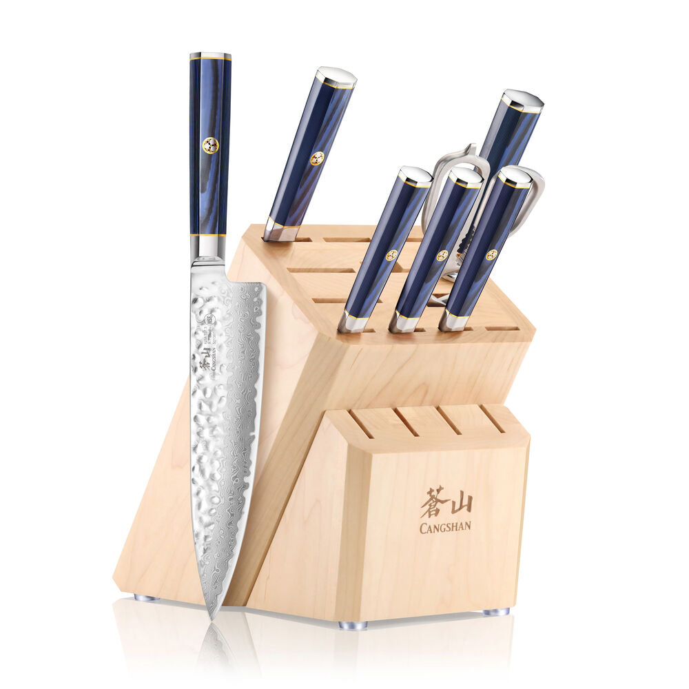 Cangshan KITA Blue Forged 8 Piece Knife Block Set — Las Cosas Kitchen ...