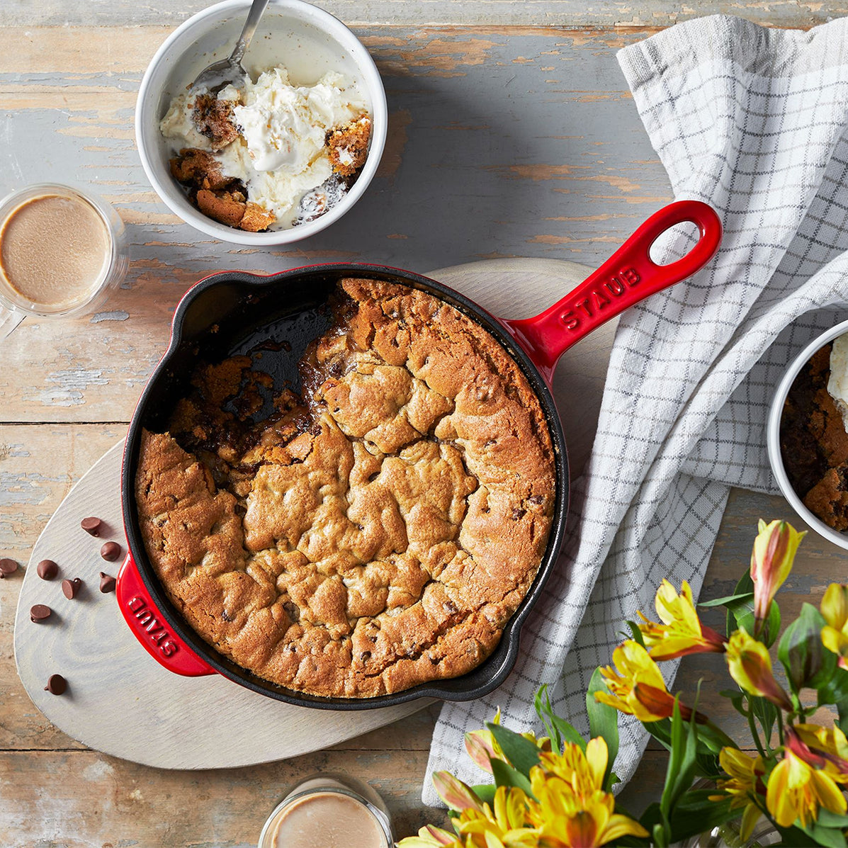Staub Enameled Cast Iron 8.5" Traditional Deep Skillet in Cherry Red ...